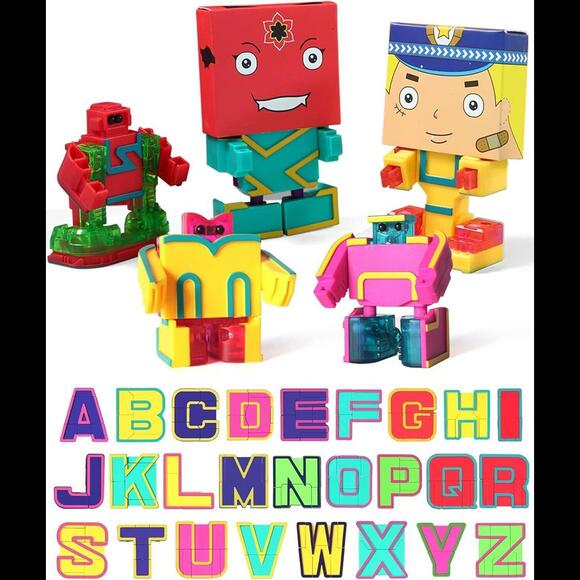 Toys | 26 Pieces Alphabet Shaped Robots Alphabots Abc Letter Blocks For ...